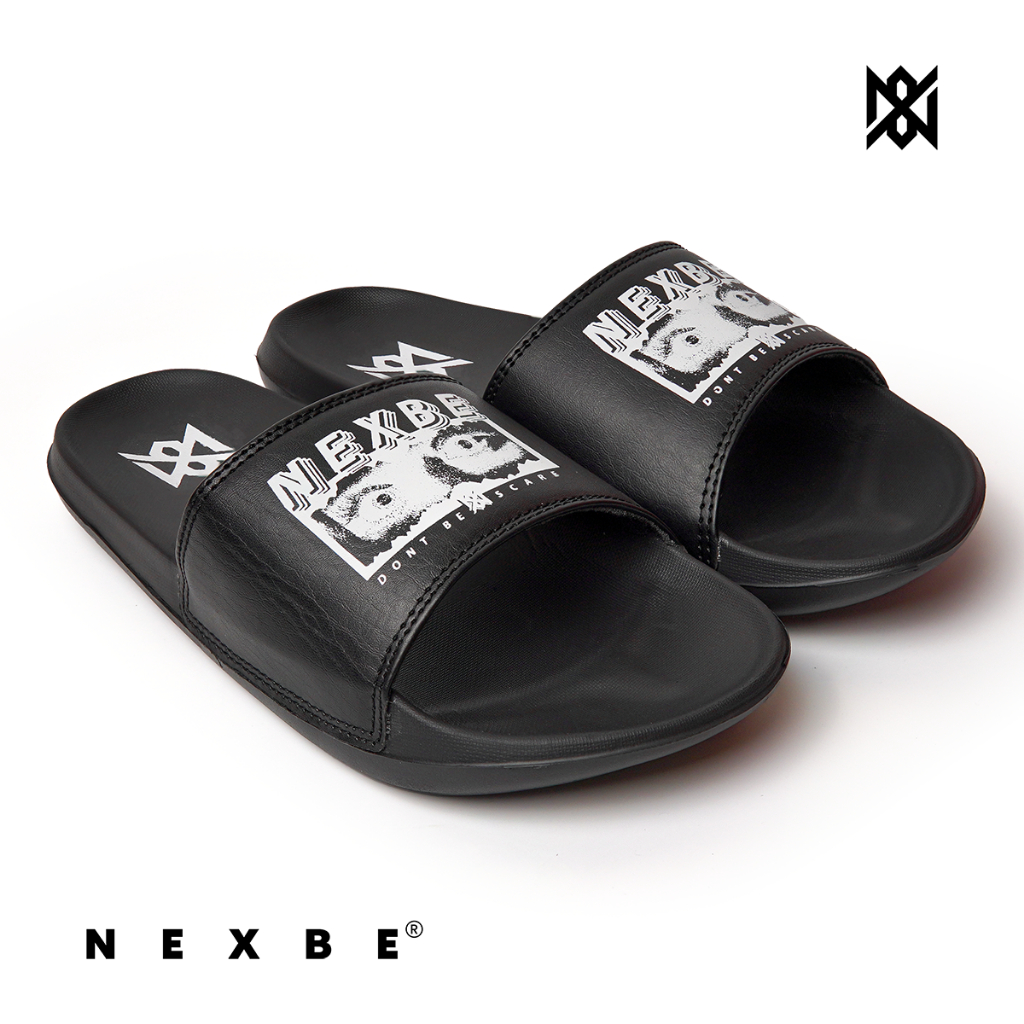 Jual Nexbe - Sendal Slip On Don't be Scare Hitam | Shopee Indonesia