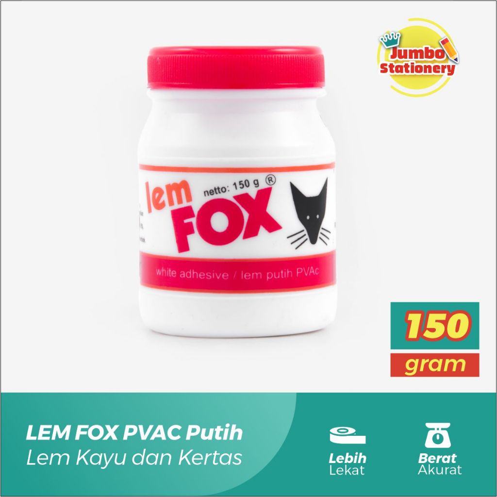 Jual Lem Kayu Lem Putih Fox Super PVA 350 Gram Serbaguna | Shopee Indonesia