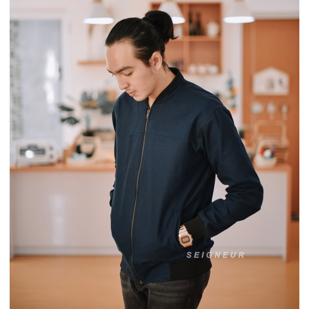 Jual Jaket Pria Bomber Navy Original | Shopee Indonesia