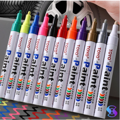 Jual Spidol Ban TOYO Permanent Paint Marker Pen Cat Pulpen Warna Ban ...