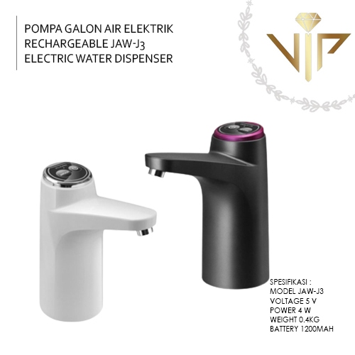 Jual VIP POMPA GALON AIR ELEKTRIK RECHARGEABLE JAW-J3 ELECTRIC WATER ...