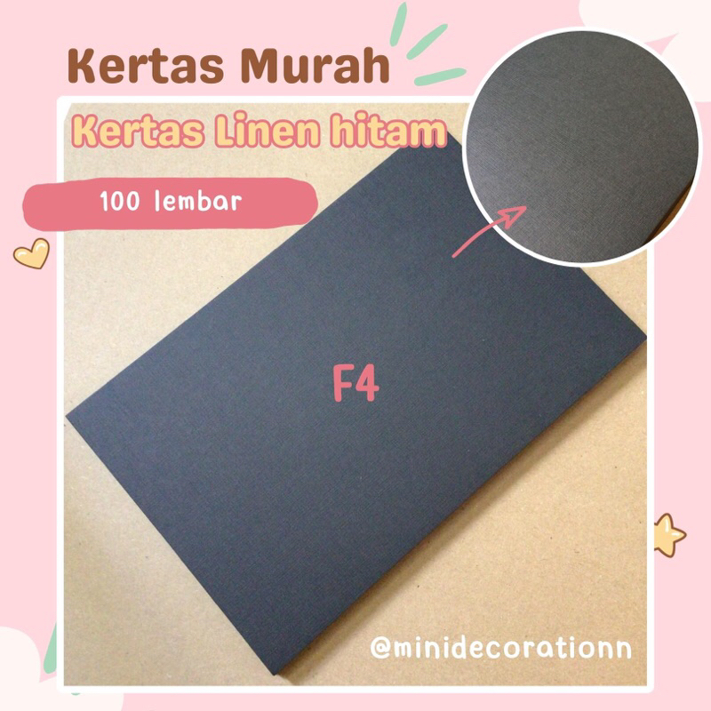Jual KERTAS LINEN HITAM 160 GSM 100 LEMBAR | Shopee Indonesia