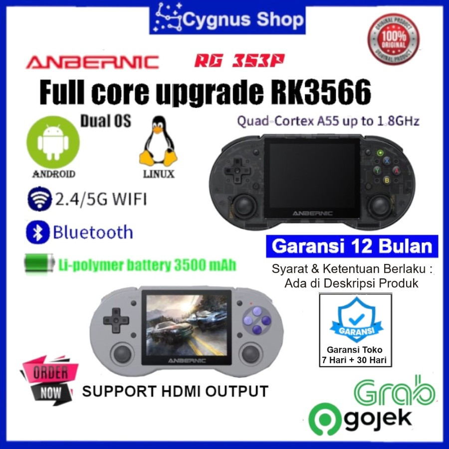 Jual ANBERNIC RG353P Video Game Console Retro Android Linux 3.5 Inch ...