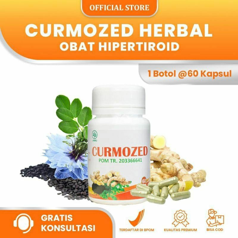 Jual CURMOZED ORIGINAL OBAT HIPERTIROID KELENJAR TIROID ISI 60 KAPSUL ...