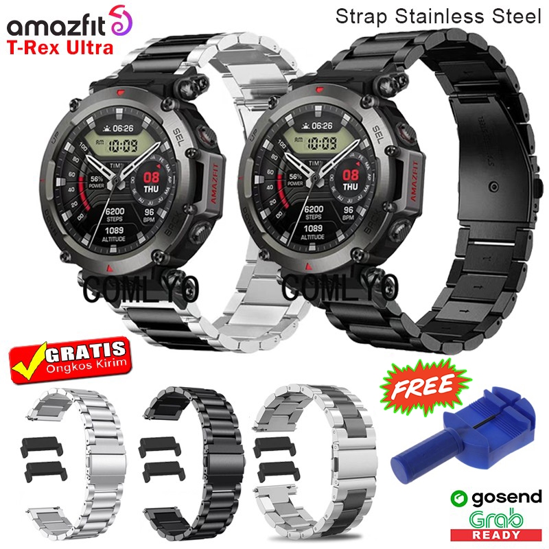 Jual STRAP STAINLESS TALI JAM RANTAI AMAZFIT T-REX ULTRA TREX ULTRA ...