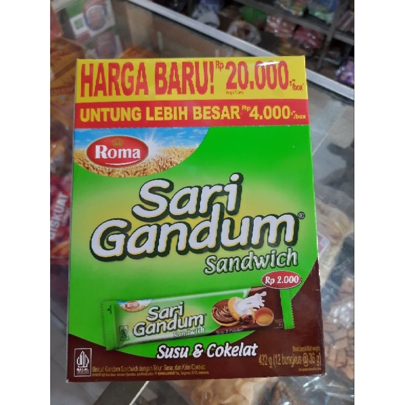 Jual Roma Sari Gandum box isi 12 pcs | Shopee Indonesia