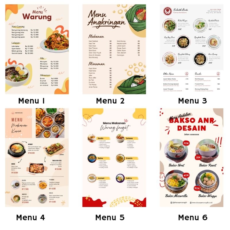 Jual Desain Daftar Menu / Desain Daftar Menu Terbaru / Desain Daftar ...