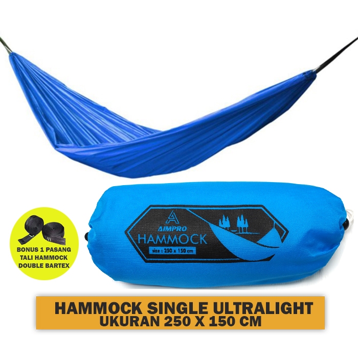 Jual Hammock Single AIMPRO Size 250x150 cm Full Bartex - Ayunan Gantung Dewasa Besar | Shopee ...