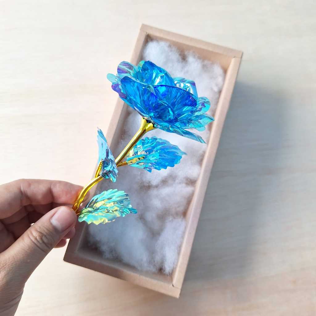 Jual Bunga Mawar Beauty and The Beast Gold Foil Flower Galaxy Rose Box ...