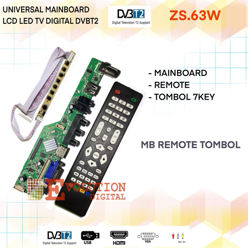 Jual Mesin LED LCD TV Universal Digital DVBT2 - MAINBOARD REMOTE TOMBOL ...