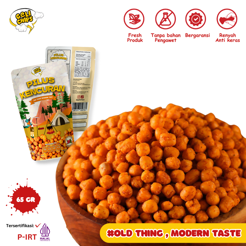 Jual Geli Chips Pilus Cikuran Spicy Pedas Gurih (Sukro Cikur) 65gr ...
