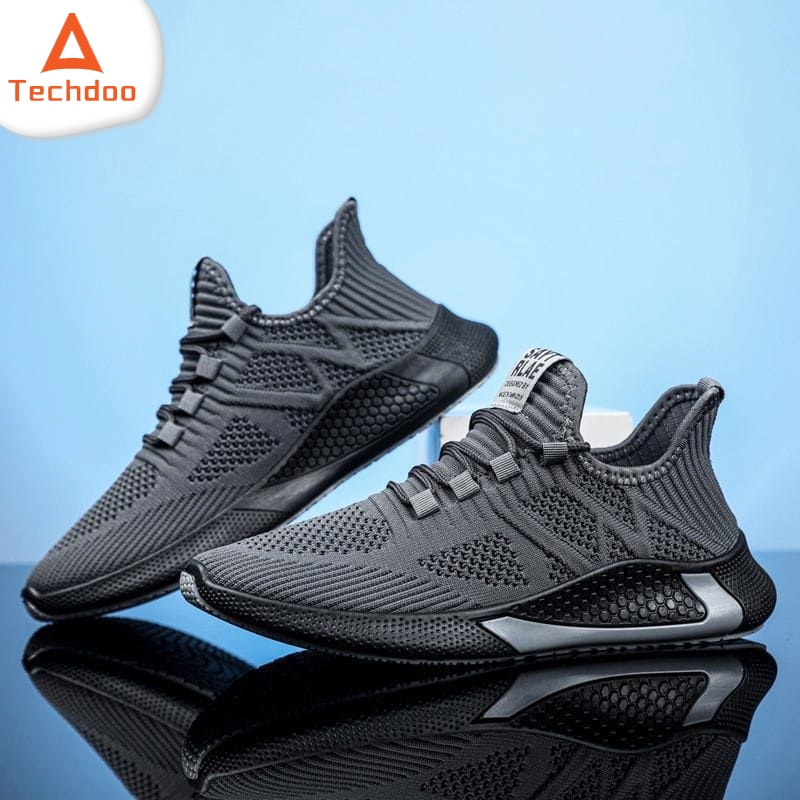 Jual Techdoo Sepatu Olahraga Pria Running Shoes Sepatu Sneakers Cowok Casual Sepatu Lari Fashion ...