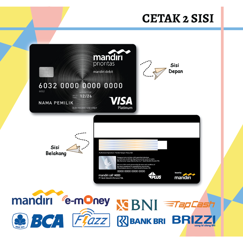 Jual KARTU EMONEY DEBIT MANDIRI PRIORITAS BLACK MANDIRI FLAZZ BCA GEN 2 BNI TAPCASH BRIZZI BRI ...