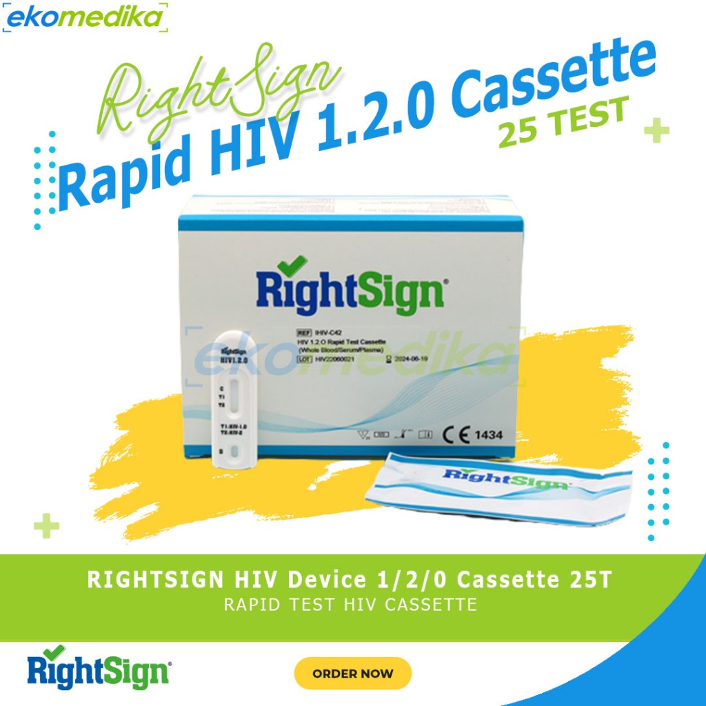 Jual Rapid Test HIV 1/2/0 Triline Cassette Rightsign | HIV Right Sign ...