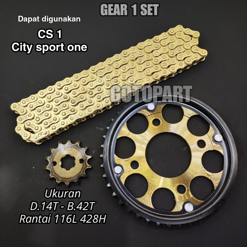 Jual Gear Gir set Cs 1 city sport one gearset girset gigi tarik rantai ...