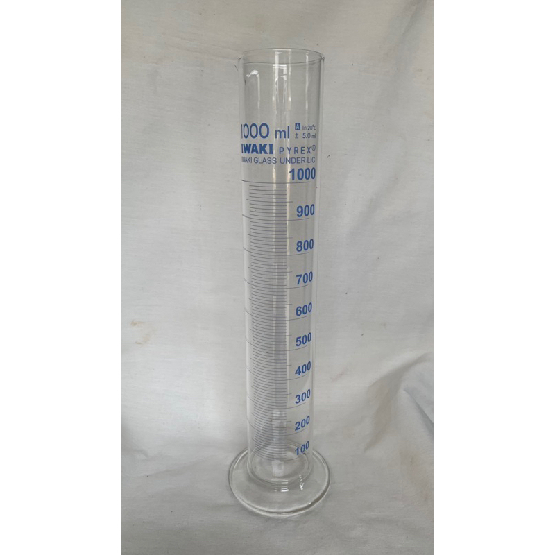 Jual Gelas ukur measuring cylinder 1000ml Pyrex skala biru | Shopee ...