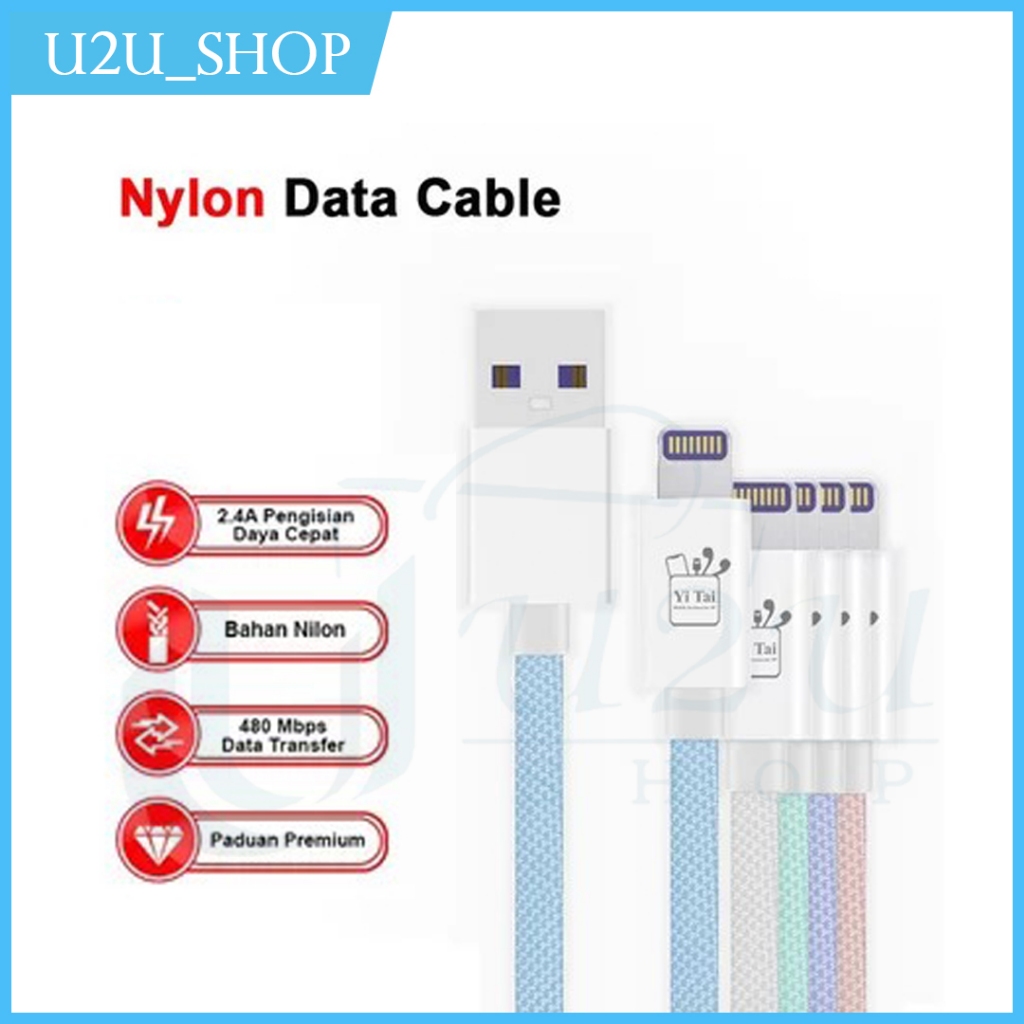 Jual Kabel Data Yi Tai Nylon Fast Charging - Micro Type C Lightning ...