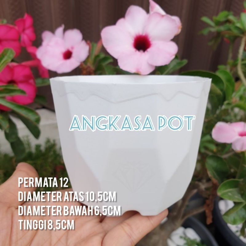 Jual POT PERMATA 12 Pot bunga model diamond Pot bagus Pot cantik Pot ...