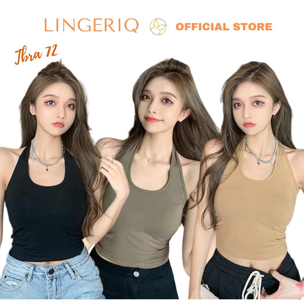 Jual (TBRA72)Tank top wanita berbusa tali leher permanen atasan ...