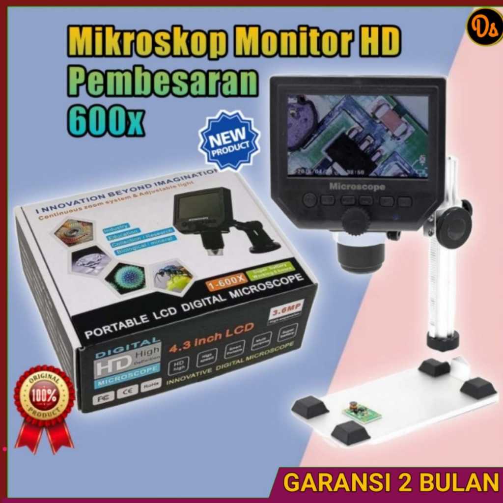 Jual PROMO Mikroskop Digital 3.6MP 600X dengan Monitor & Metal Stand ...
