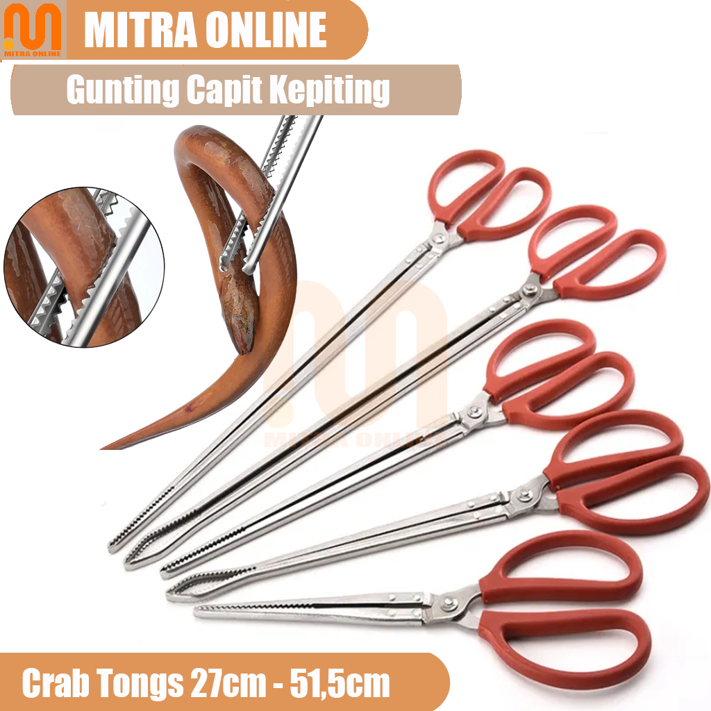 Jual HOUSEEN Crab Tongs Gunting Capit Pengambil Kepiting 38 cm Flat ...