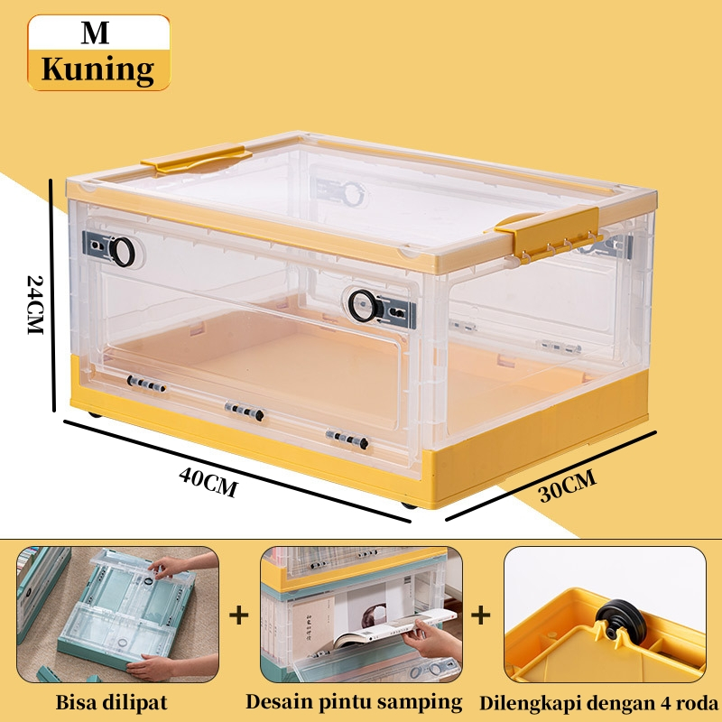 Jual Foldable Storage Box Transparant Large Box Tempat Baju /Mainan ...