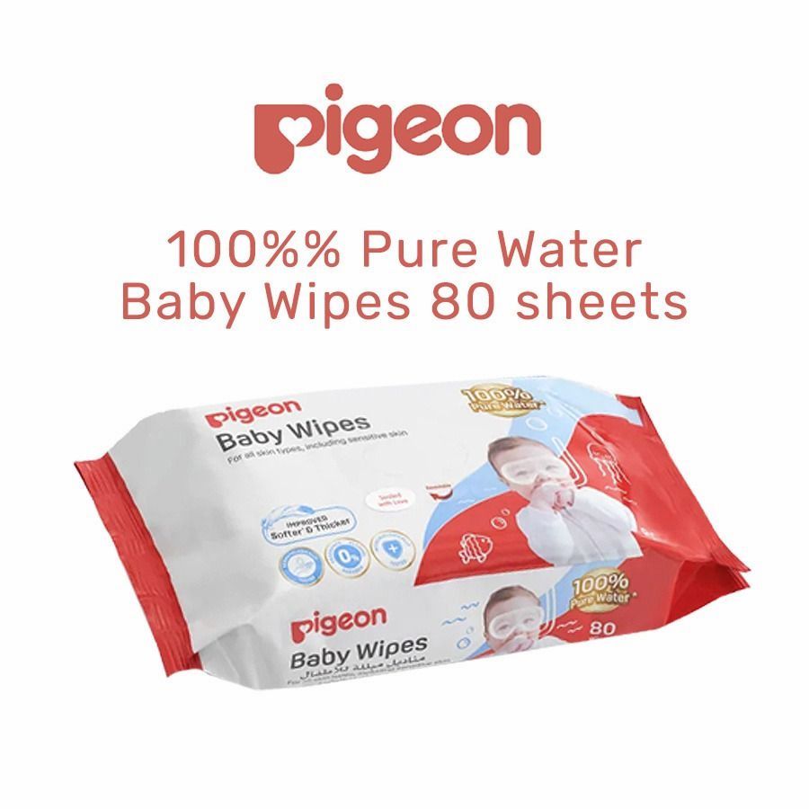 Jual Pigeon tissue Baby Wipes Pure Water 80s tisu basah bayi 80 sheets ...