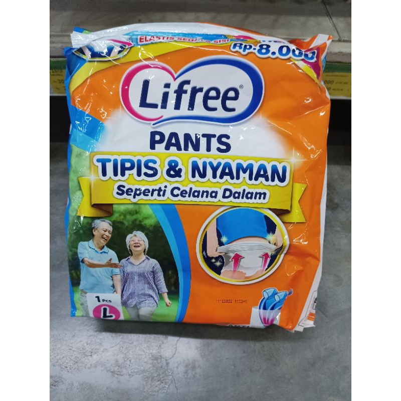 Jual Lifree Pants Popok Dewasa Tipe Celana Satuan Sachet Ukuran L | Shopee Indonesia