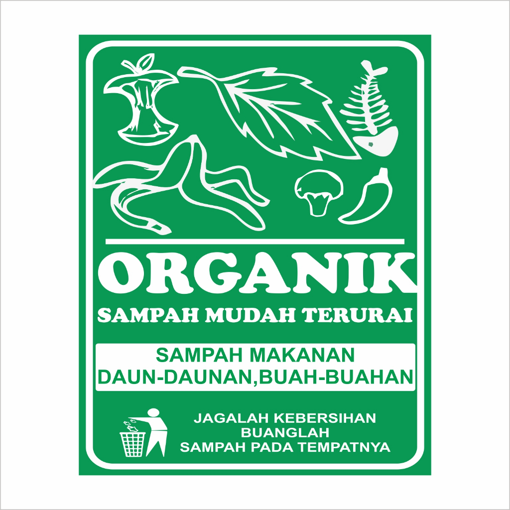 Jual STIKER TEMPAT SAMPAH ORGANIK , RESIDU, KERTAS, BESI, PLASTIK ...