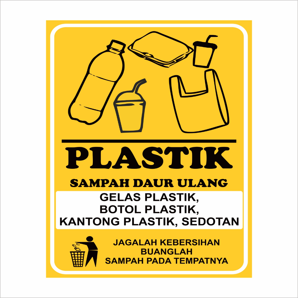 Jual STIKER TEMPAT SAMPAH ORGANIK , RESIDU, KERTAS, BESI, PLASTIK ...