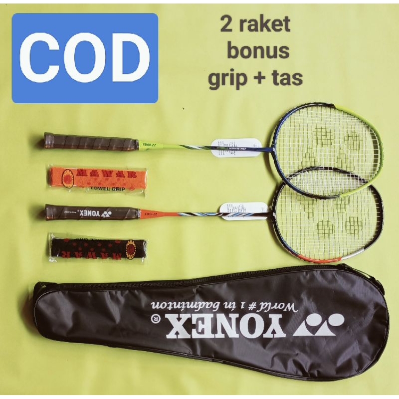 Jual paket lengkap 2 raket + 2 grip + tas | Shopee Indonesia