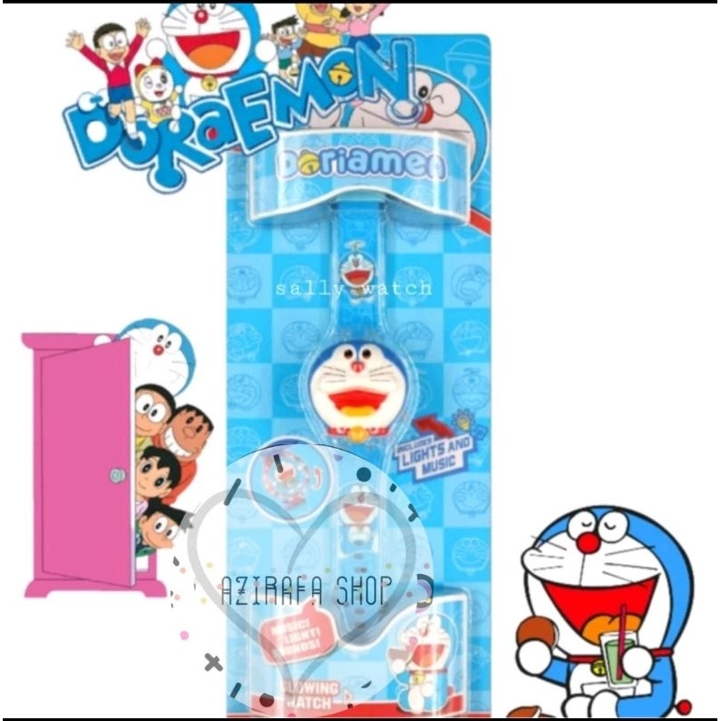 Jual Jam Tangan Anak doraemon ada lampu dan musik jam anak karakter ...