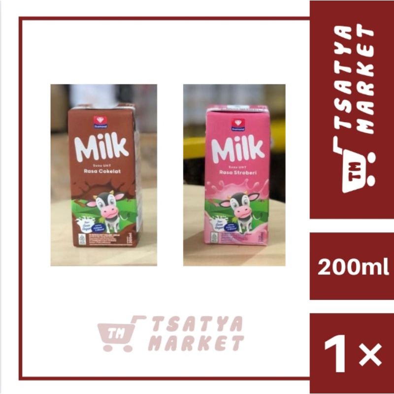 Jual DIAMOND UHT COKLAT & STRAWBERRY 200 ML | Shopee Indonesia
