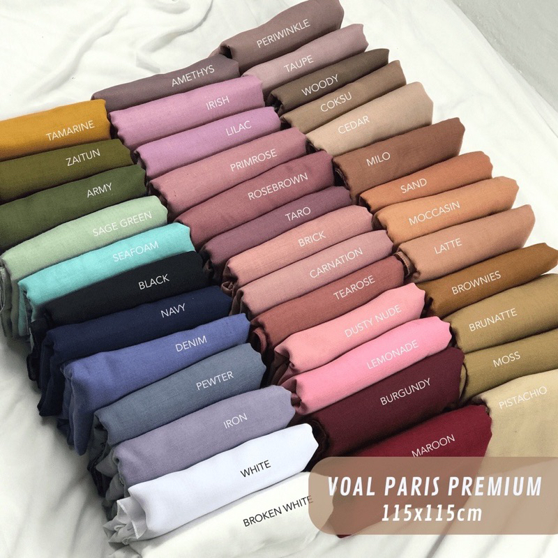 Jual Jilbab Paris Premium // Segiempat Paris Premium | Shopee Indonesia
