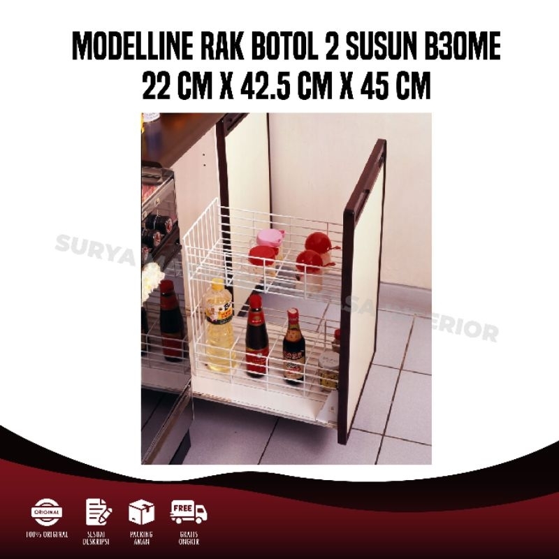 Jual MODELLINE B30ME / MODELLINE Rak Botol Kitchen Set 2 Susun Rak Laci ...