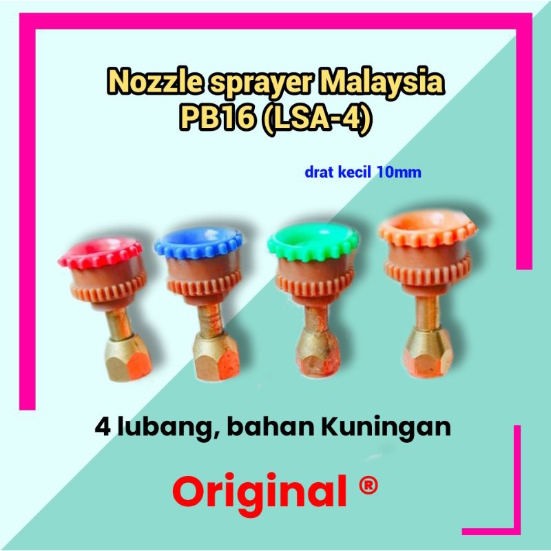 Jual Nozzle/nosel sprayer Malaysia PB16 semprot hama pompa manual - 4 ...