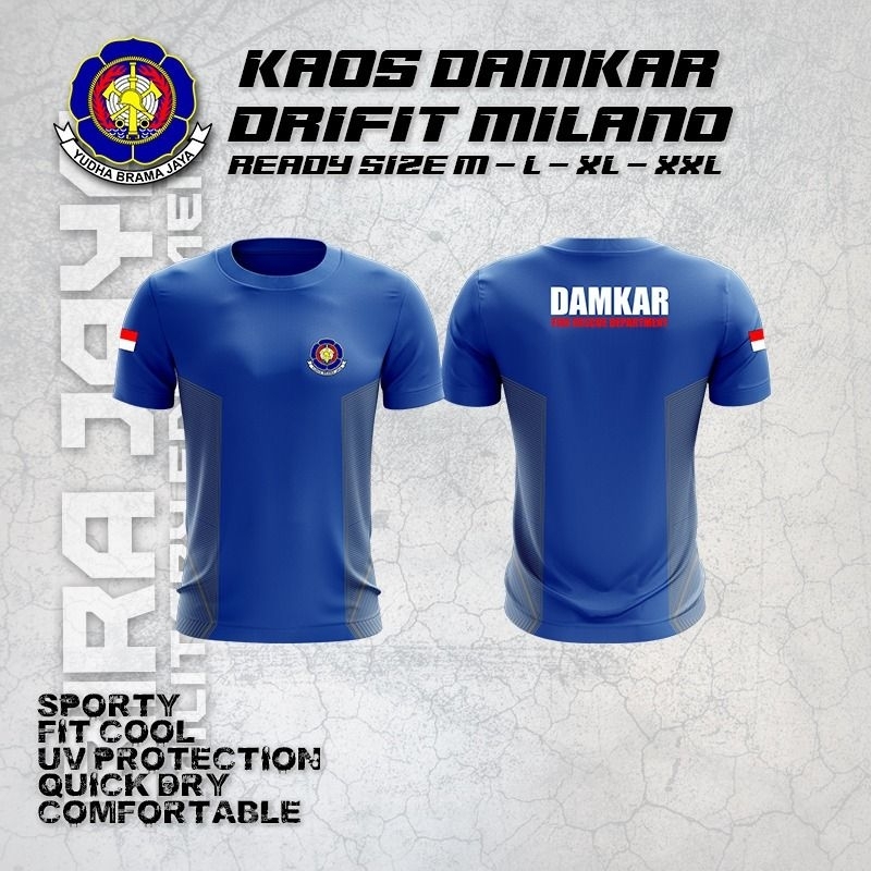 Jual Kaos Damkar / Kaos Damkar Bahan Dryfit Milano / Kaos jersey Damkar ...