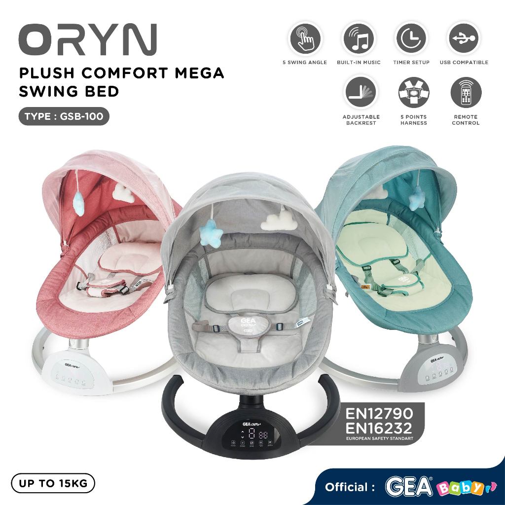 Jual GEA BABY Automatic Baby Swing Bed GSB - 100 - Ayunan Bayi | Shopee ...