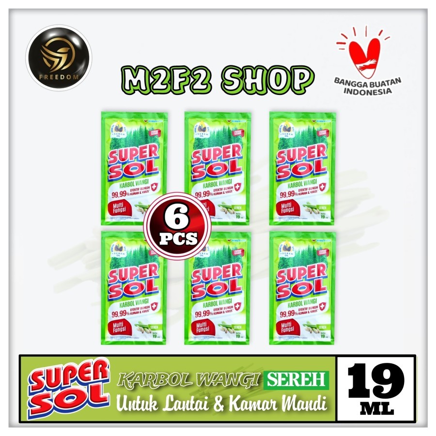 Jual Supersol Karbol Wangi Sereh Sachet - 19 ml (Kemasan 6 Pcs ...