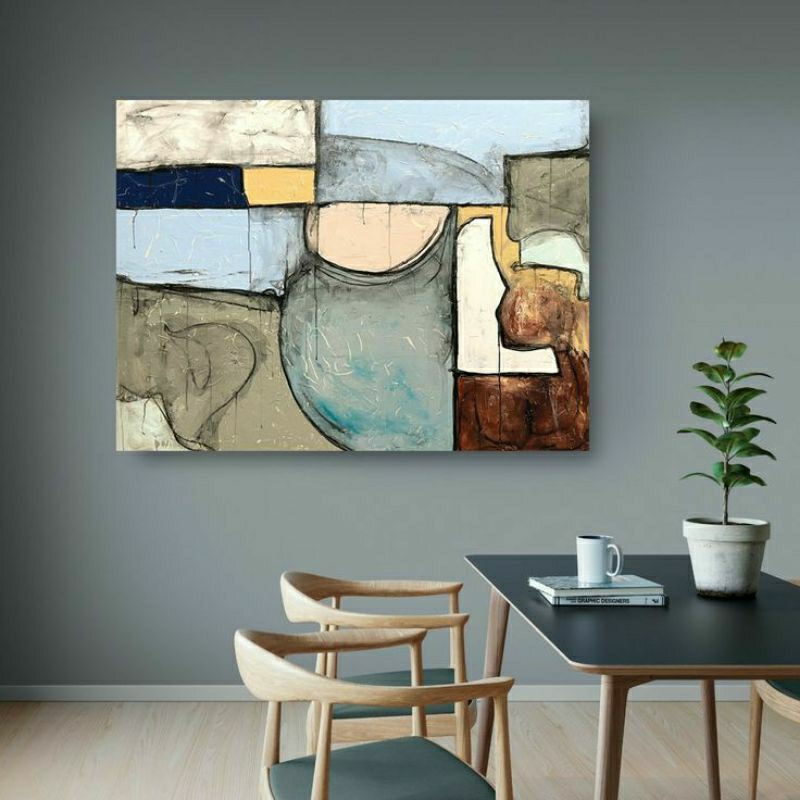 Jual lukisan abstrak modern minimalis+lengkap dengan frame atau bingkai ...