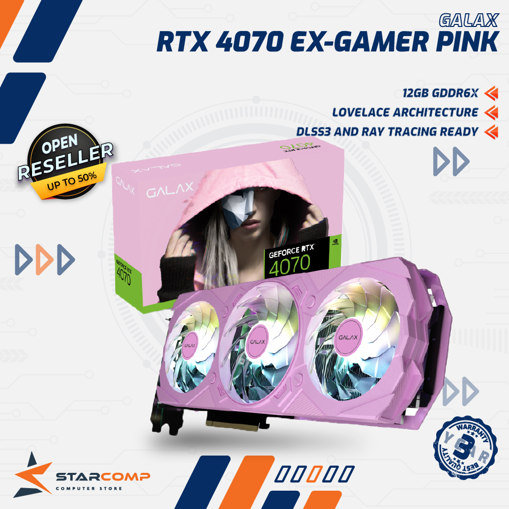 Jual GALAX GeForce RTX 4070 12GB DDR6X EX GAMER PINK ARGB TRIPLE FAN ...