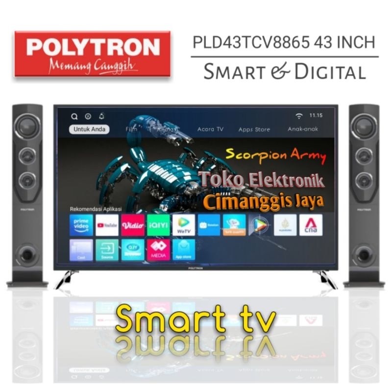 Jual smart tv led Polytron 43 inch Cinemax digital PLD43TCV8865 ...