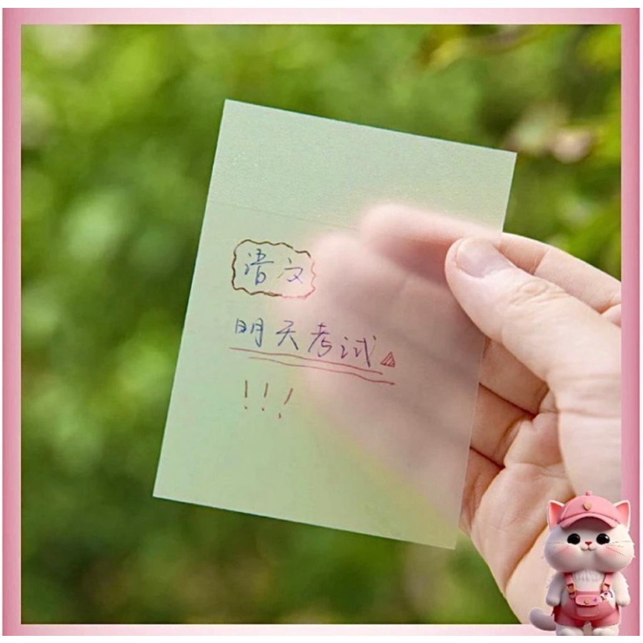 Jual JC 50 Lembar Sticky Notes Kertas Memo Paper Transparan Anti Air ...