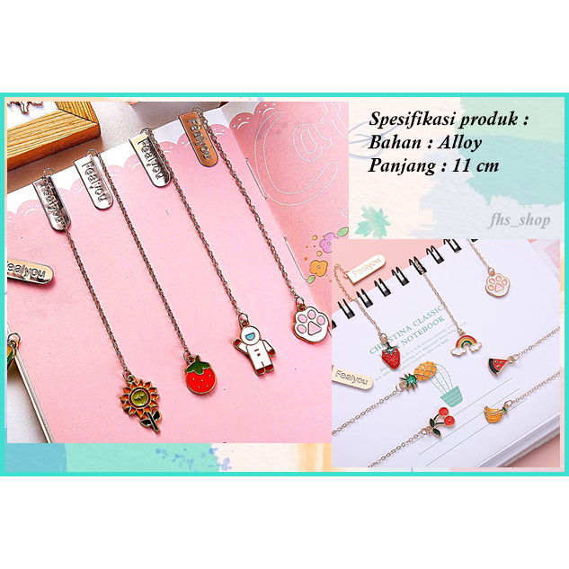 Jual Pembatas Buku Rantai Penanda Buku Rantai Bookmark Aesthetic ...