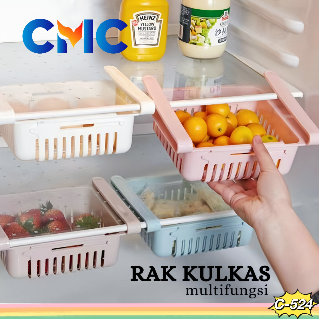 Jual CMC[C-524]Rak Kulkas Multifungsi Storage Box Kulkas Organizer ...