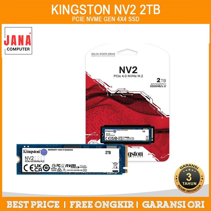 Jual SSD KINGSTON NV2 2TB NVME GEN4 | NV2 PCIe 4.0 NVME SSD (SNV2S/2000G) | Shopee Indonesia