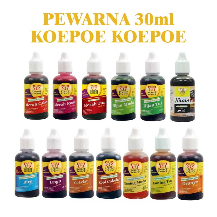 Jual Pewarna makanan koepoe 30ml / pewarna hitam koepoe / pewarna ...