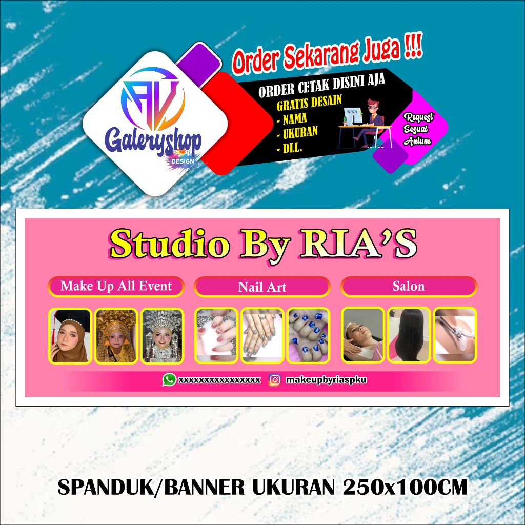 Jual mmt,spanduk,banner, studio rias, eyelash salon make up dll 250x100 ...