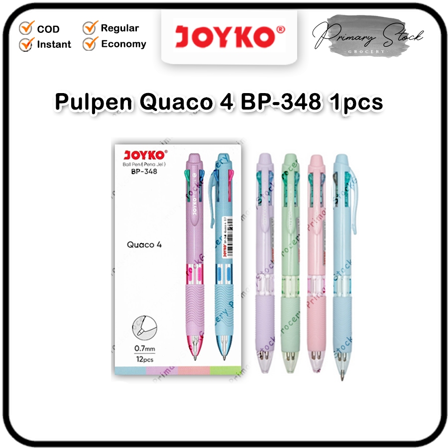Jual Pulpen 4 Warna Ballpoint Cetek Joyko BP-348 QUACO Pastel Pena ...