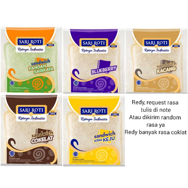 Jual (instant saja) Aneka Roti SARI ROTI tawar sobek kasur jumbo krim ...